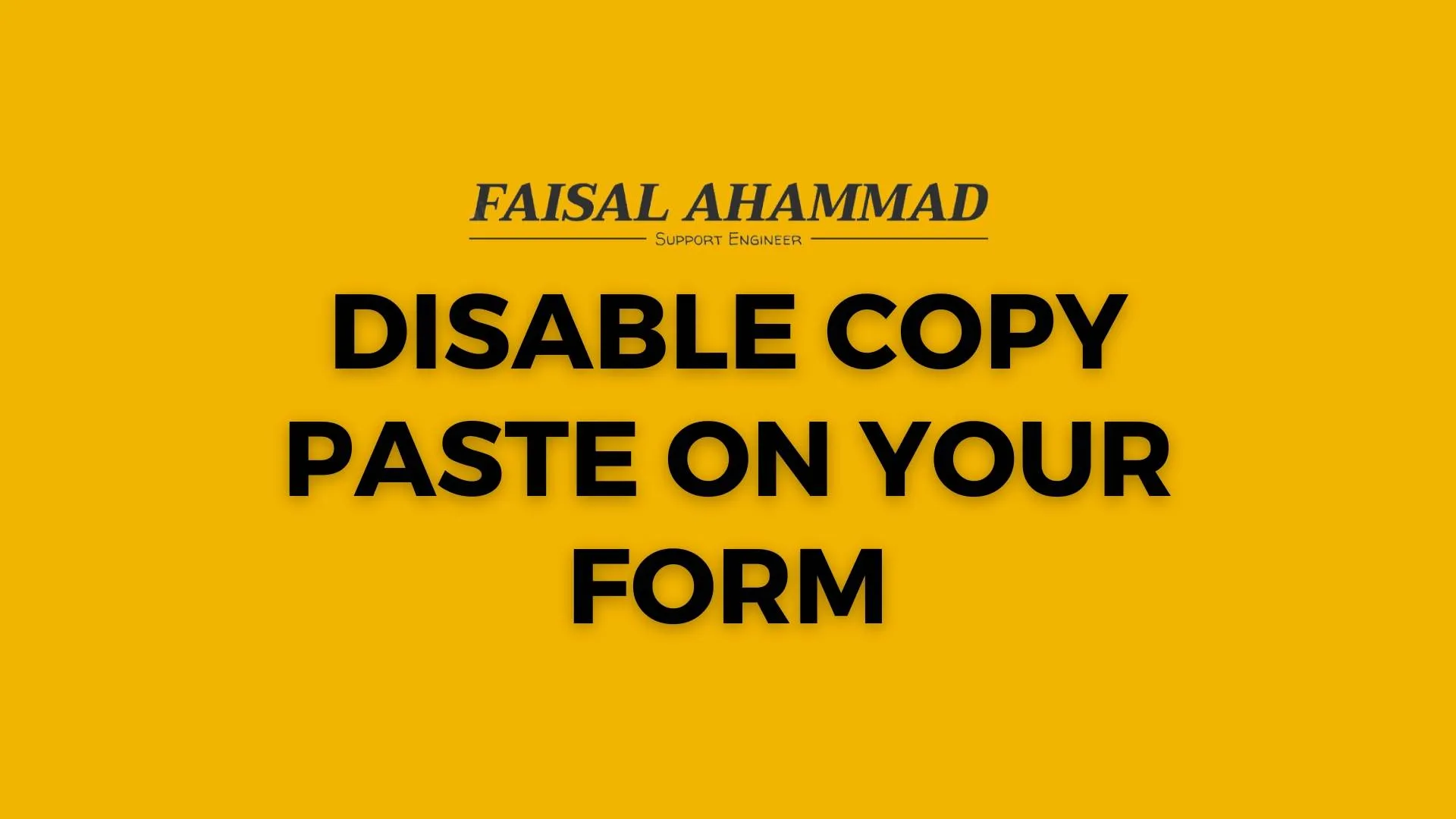 Faisal Ahammad Technical Support Engineer